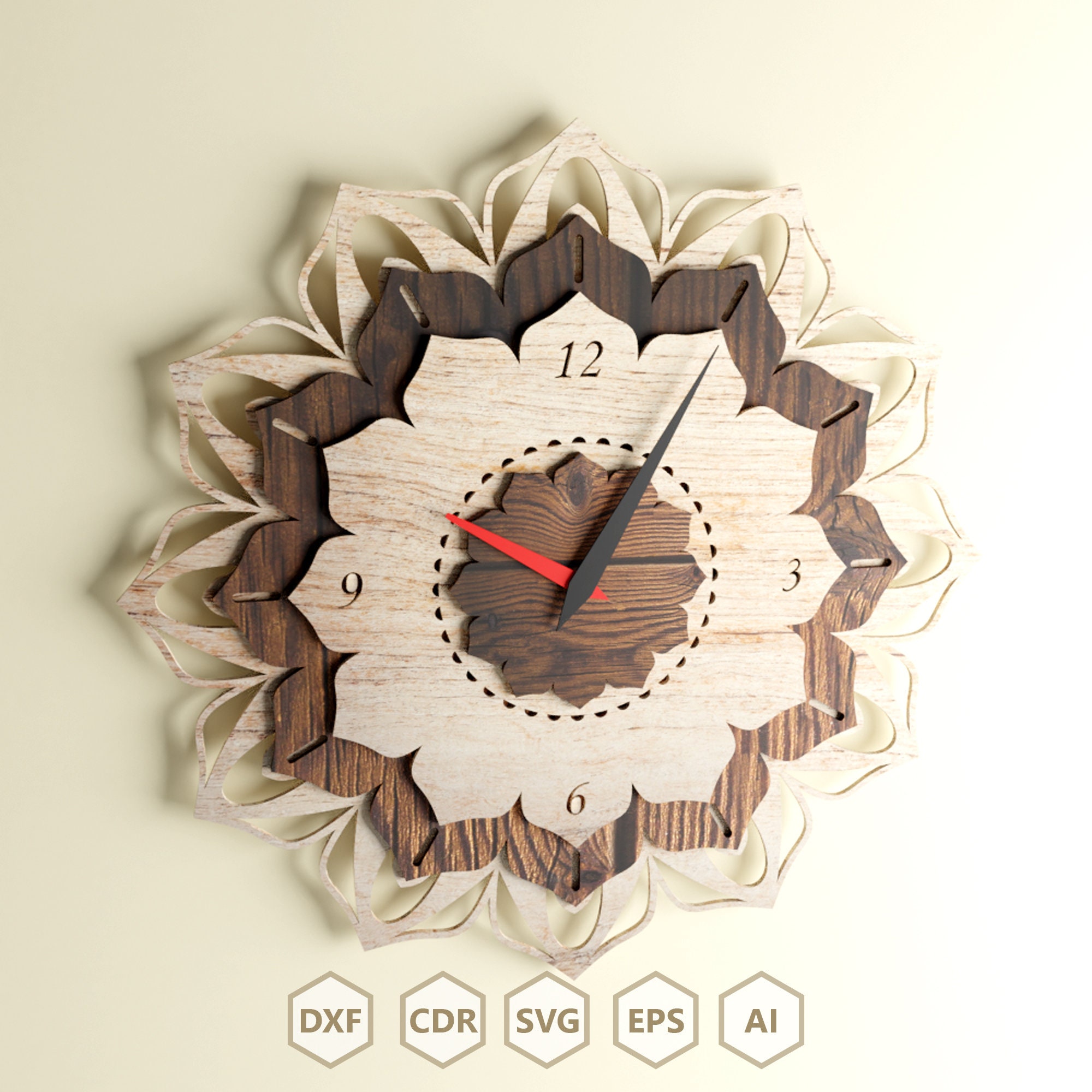 Multilayer Clock DXF File / Laser Cut Clock/ Wall Decor/ CNC - Etsy Canada