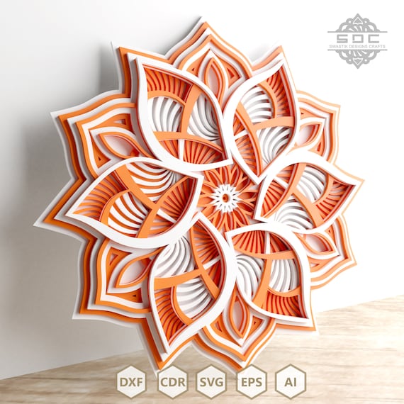 Lotus Mandala 05 DXF File/ Laser Cut File/ Wood Cutting Files/ - Etsy