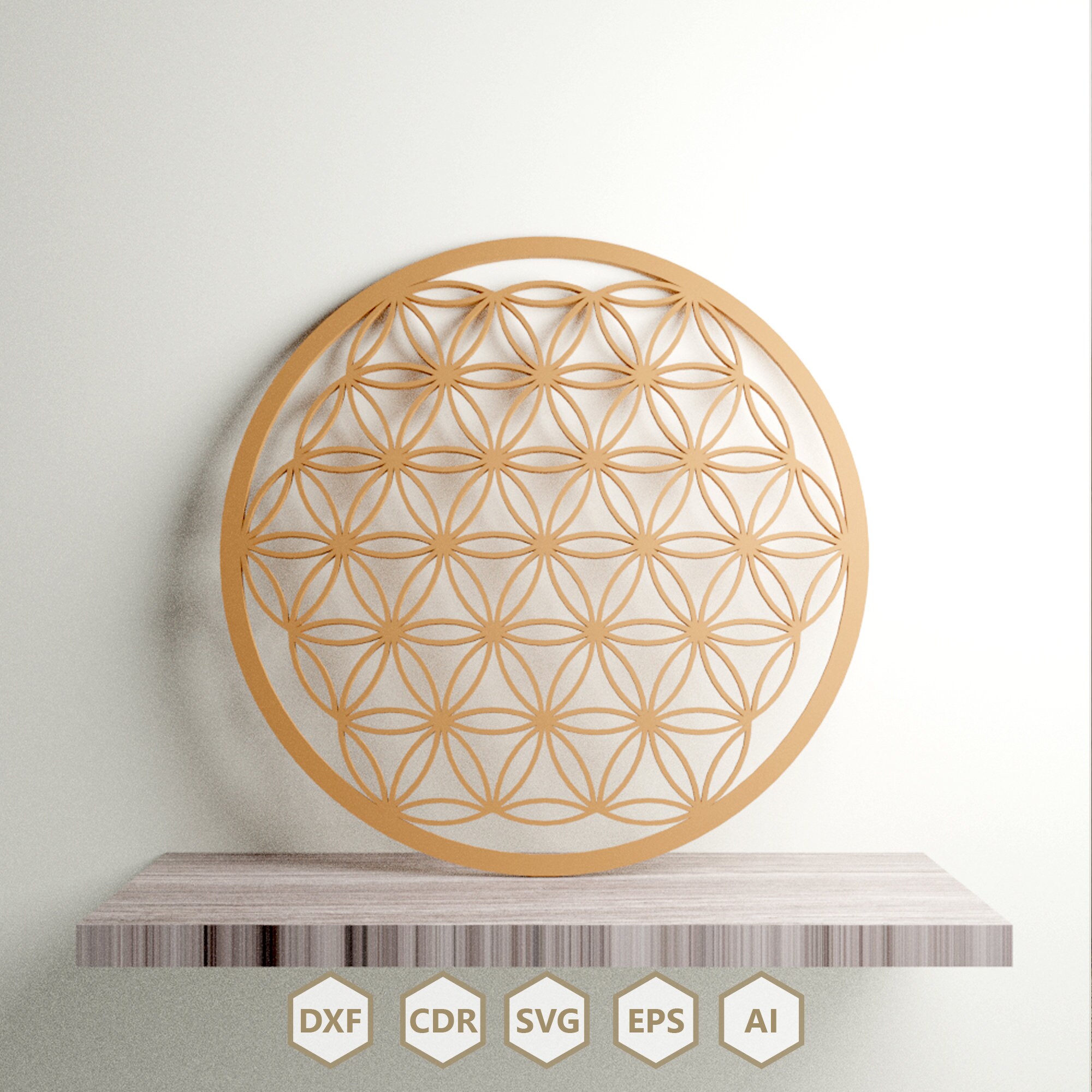 Blume des Lebens DXF Datei / Heiliges Geometrisches Muster / Mandala ...