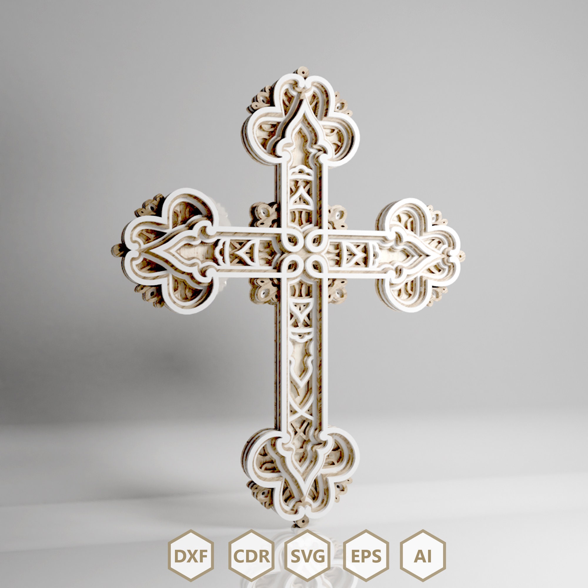 Multilayered Cross Layered Cross Dxf Files Svg Template - Etsy