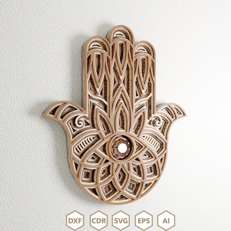 3d Multilayer HAMSA HAND Mandala SVG Pattern Dxf Files Vector | Etsy
