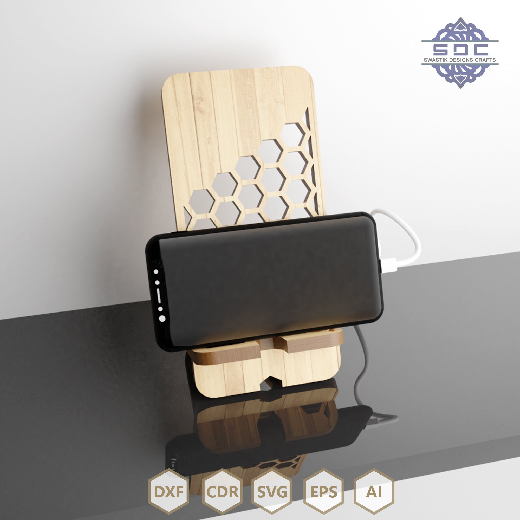 Cellphone Stand Dxf Files Svg Template for Laser Cutting Scrollsaw ...