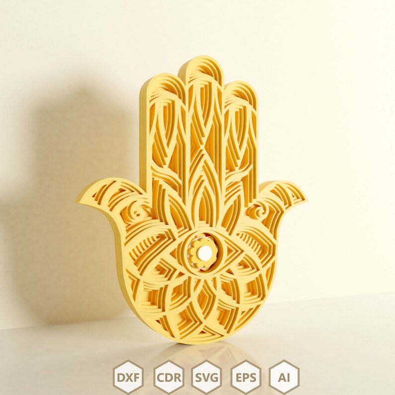 3d Multilayer HAMSA HAND Mandala SVG Pattern Dxf Files Vector - Etsy