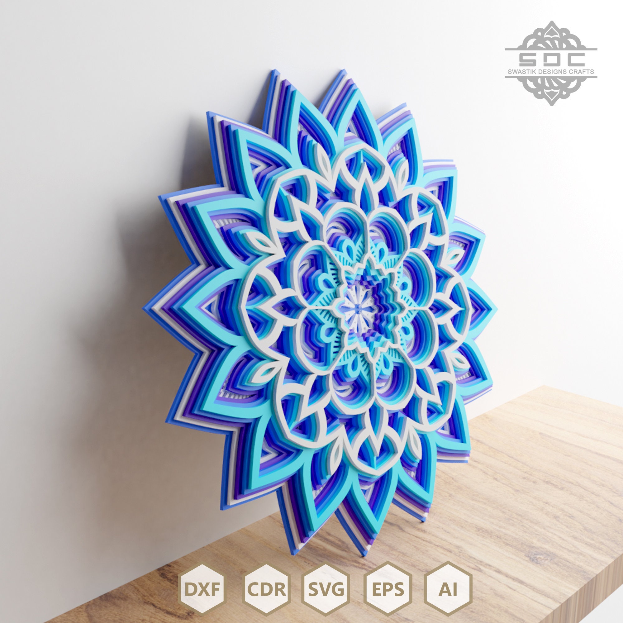 Multilayer Mandala-02 DXF File Laser Cut File Wood Cutting - Etsy