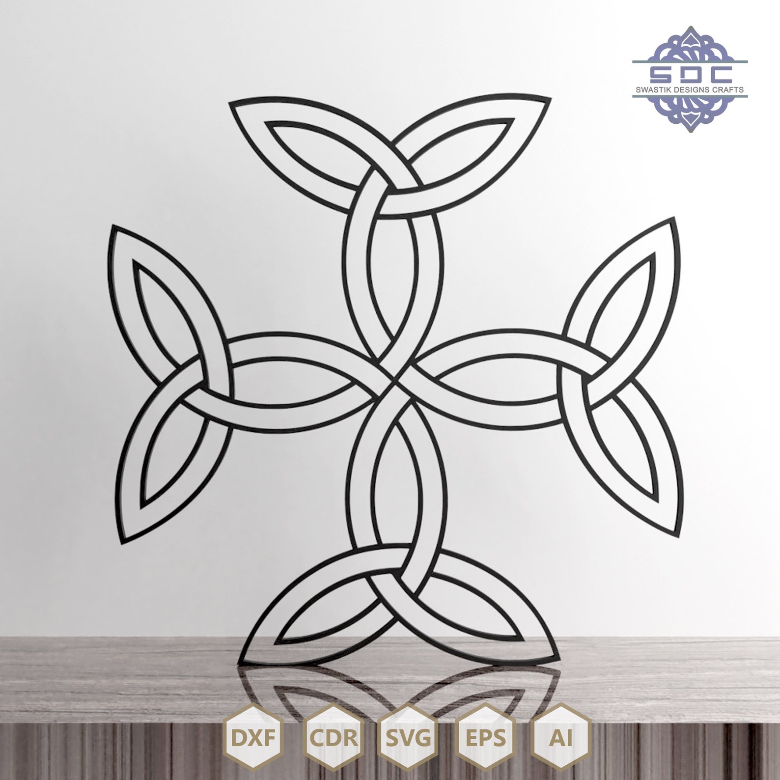 Triquetra Cross Dxf Files Svg File Trinity Knot Svg Template - Etsy