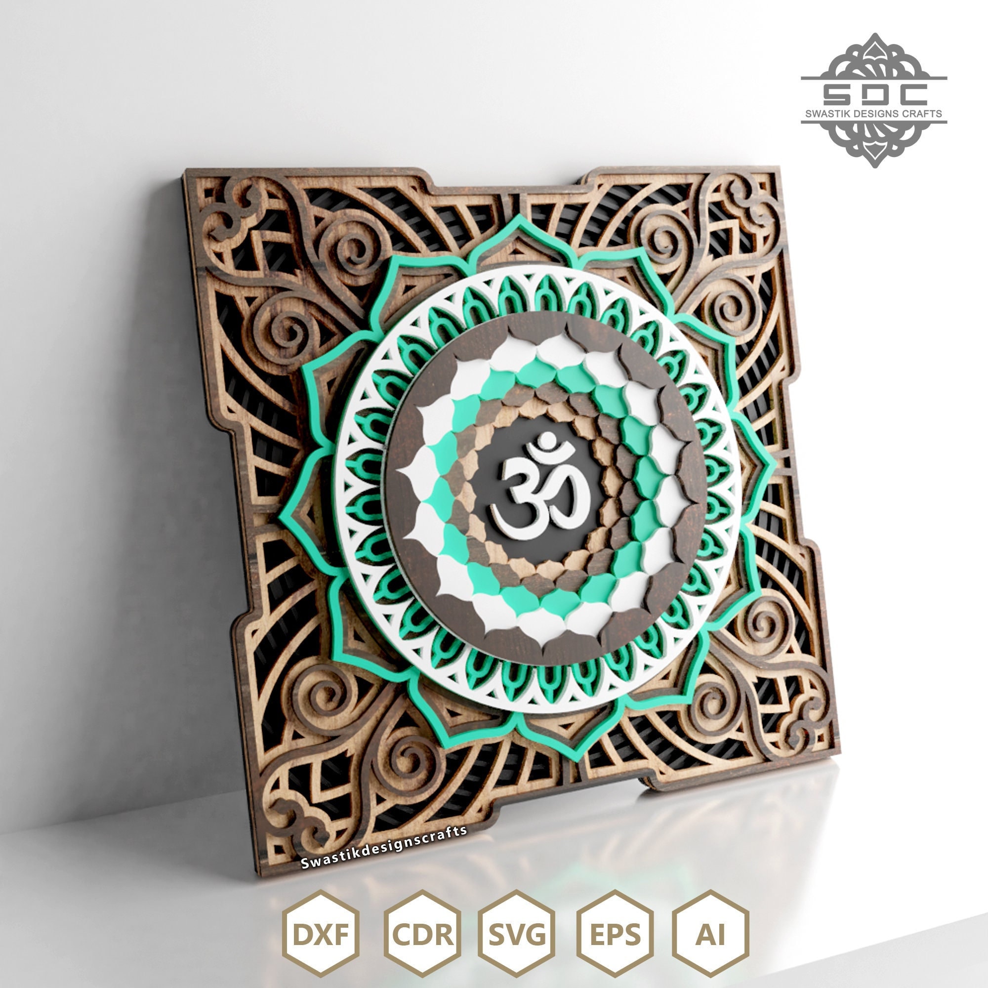 Lotus Om Mandala DXF File/ Laser Cut File/ Wood Cutting Files/svg ...