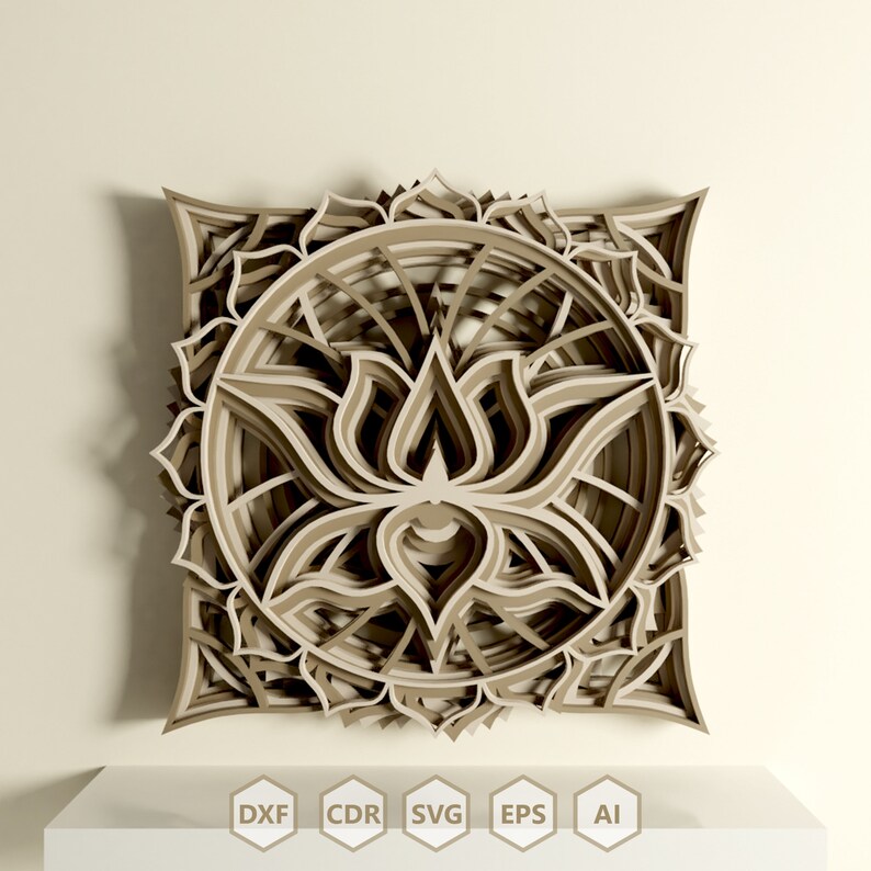 Lotus Mandala DXF File/ Lasercut File/ Wood Cutting Files/ - Etsy
