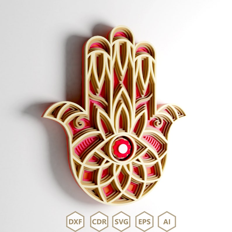 3d Multilayer HAMSA HAND Mandala SVG Pattern Dxf Files Vector - Etsy