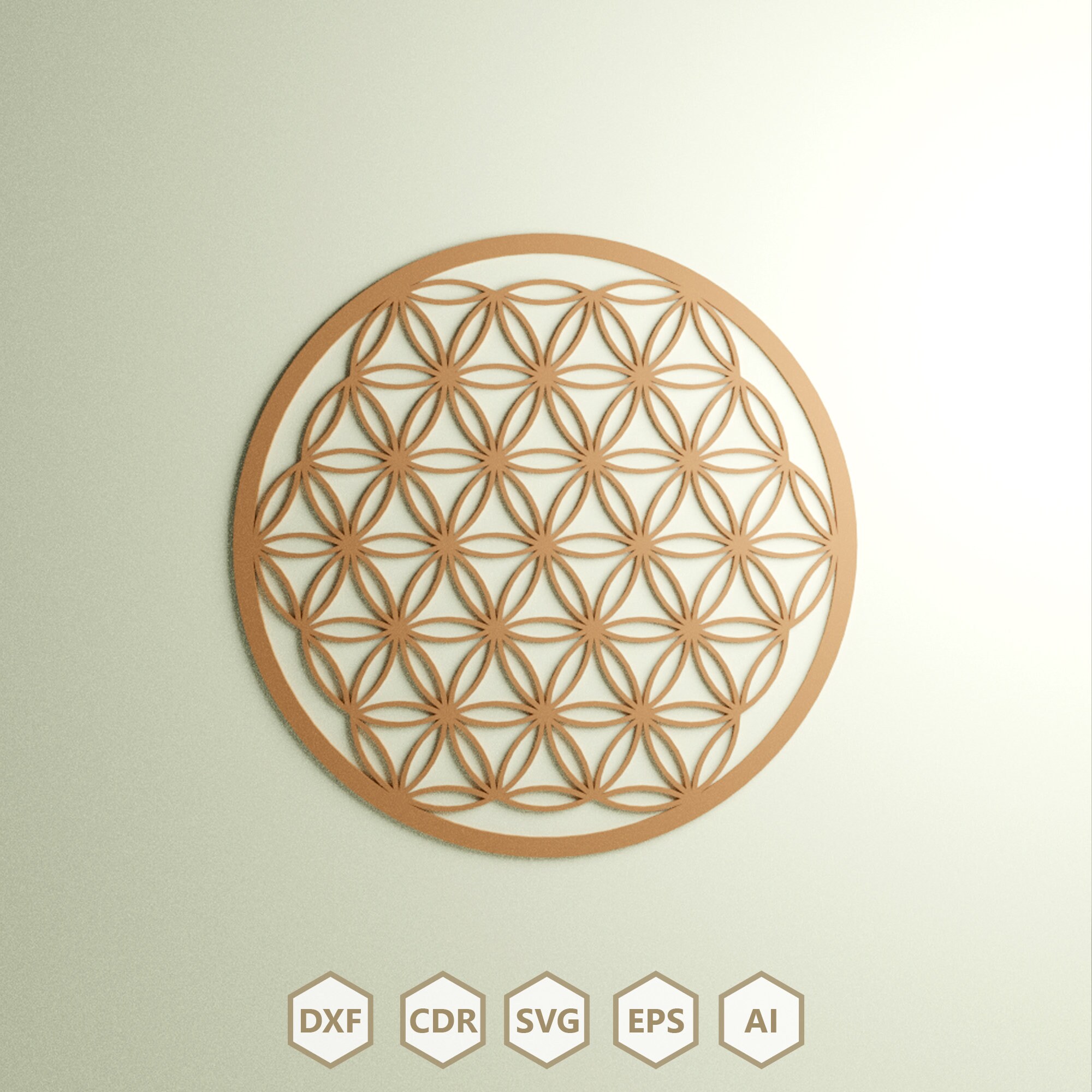 Blume des Lebens DXF Datei / Heiliges Geometrisches Muster / Mandala ...