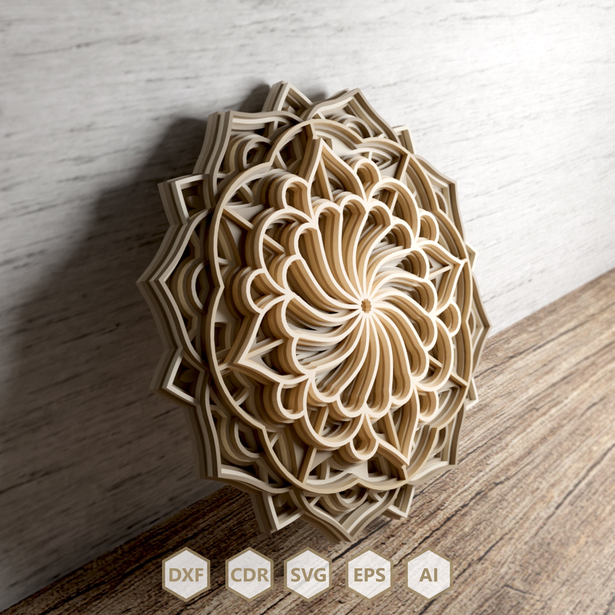 Multilayer Mandala Lasercut Mandala Dxf Files Wood Cut Files Wood ...