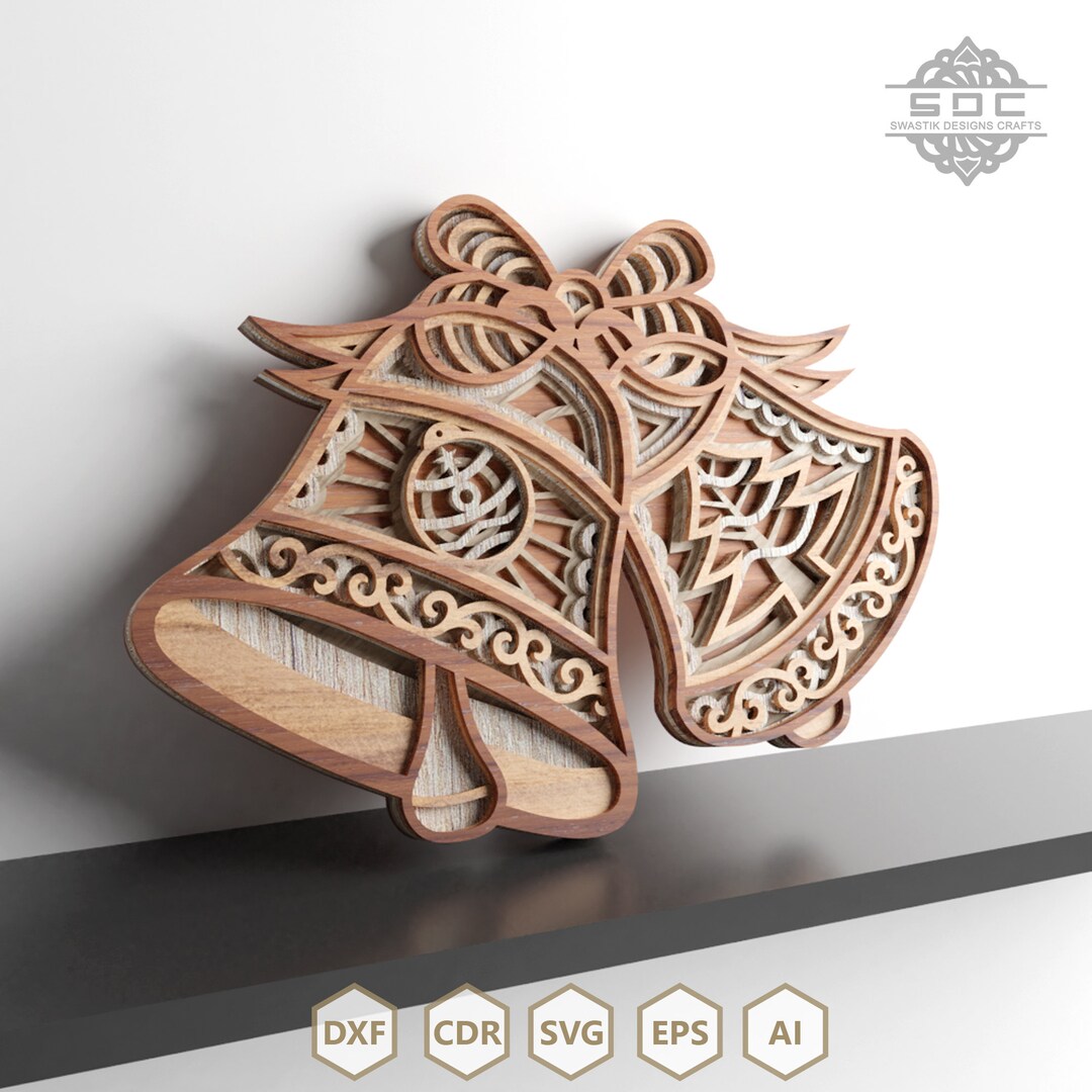 Christmas Bells Mandala DXF File/ Laser Cut File/ Wood Cutting Files ...