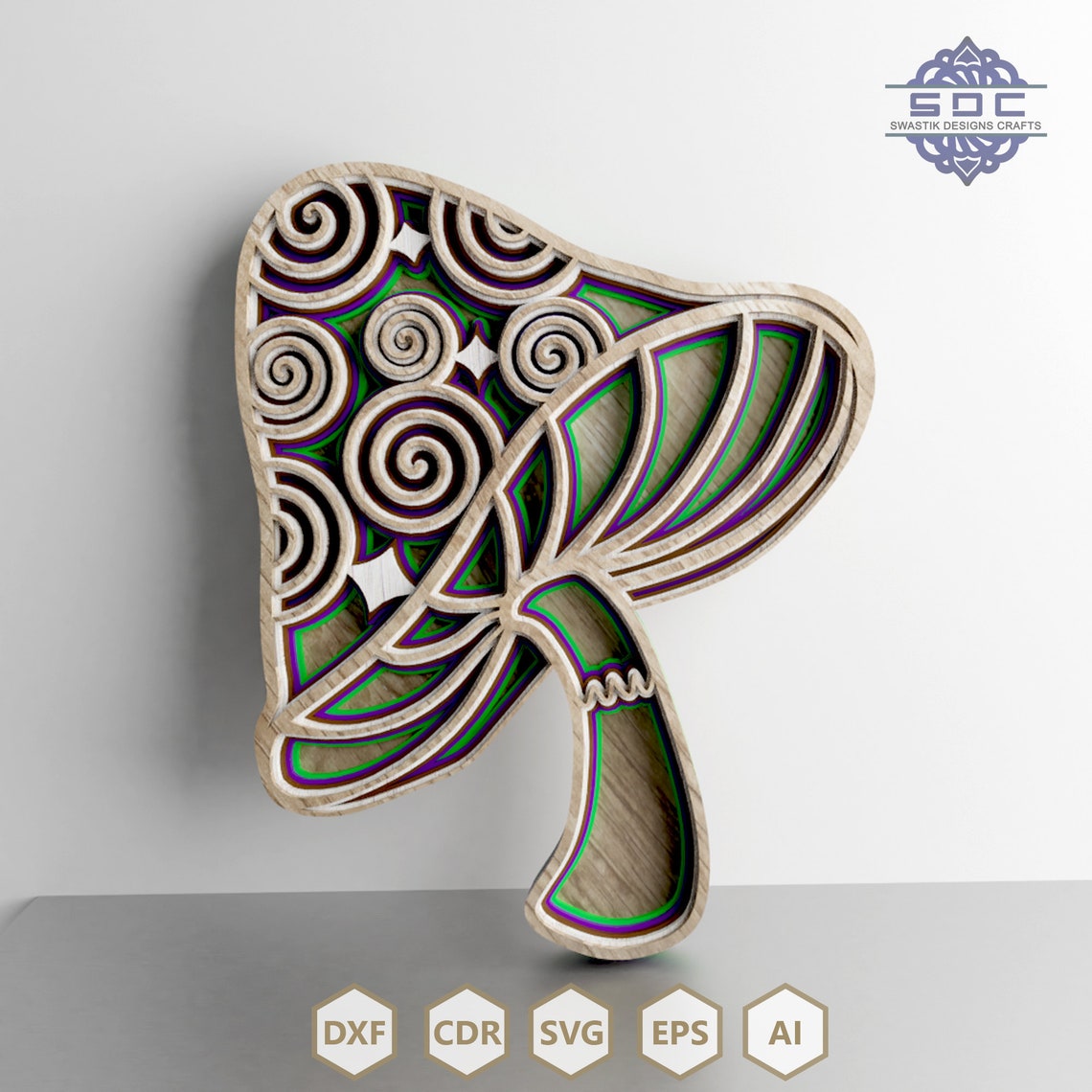 Multilayer File Mushroom Mandala DXF Files Svg Template Mushroom ...