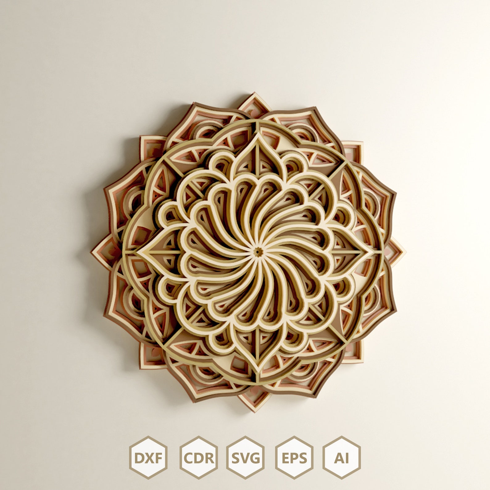 Multilayer Mandala Lasercut Mandala Dxf Files Wood Cut Files Wood ...