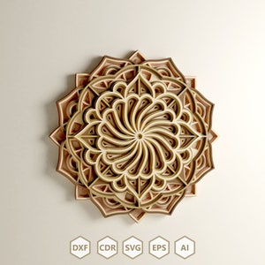 Multilayer Mandala Lasercut Mandala Dxf Files Wood Cut Files Wood ...