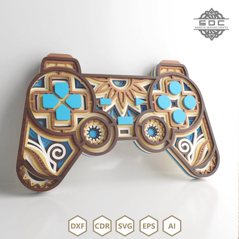 Video Game Controller Mandala Dxf Files Laser Cut File Wood - Etsy