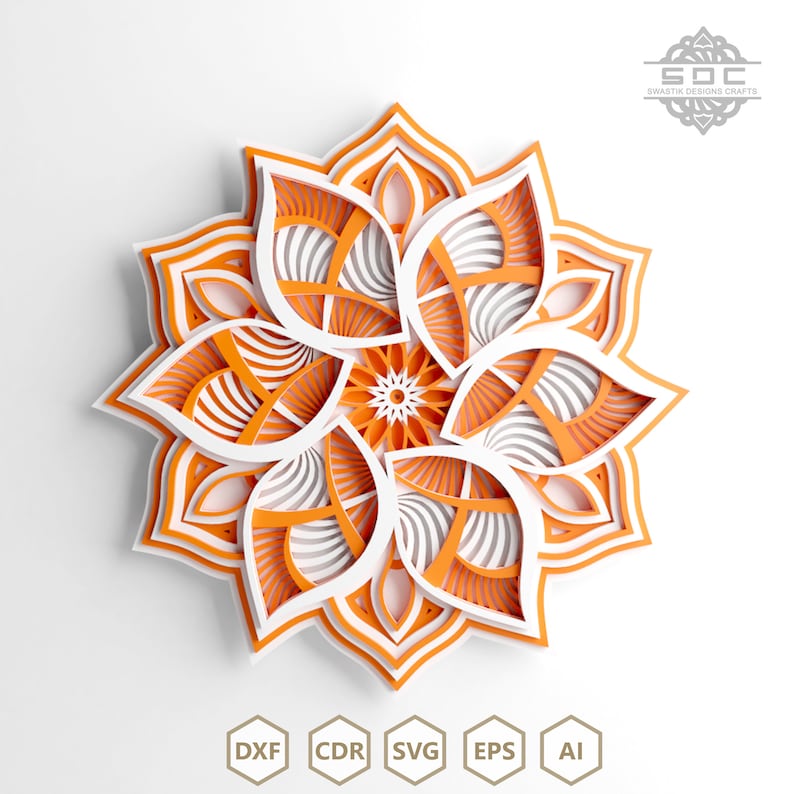 Lotus Mandala 05 DXF File/ Laser Cut File/ Wood Cutting Files/ Cricut ...