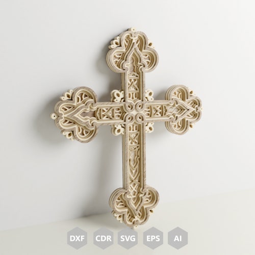 Multilayered Cross Layered Cross Dxf Files Svg Template - Etsy