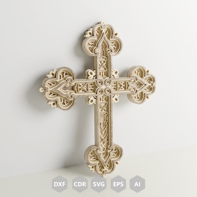 Multilayered Cross Layered Cross Dxf Files Svg Template - Etsy