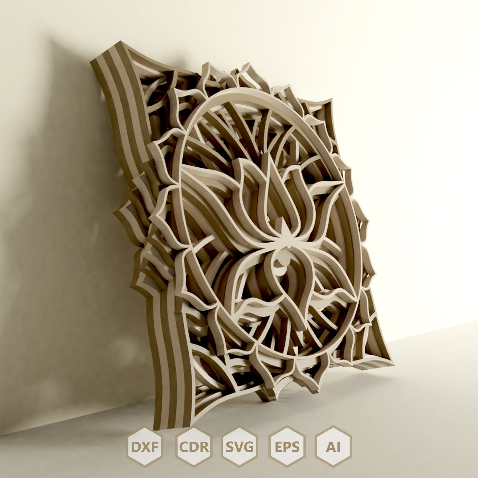 Lotus Mandala DXF File/ Lasercut File/ Wood Cutting Files/ - Etsy