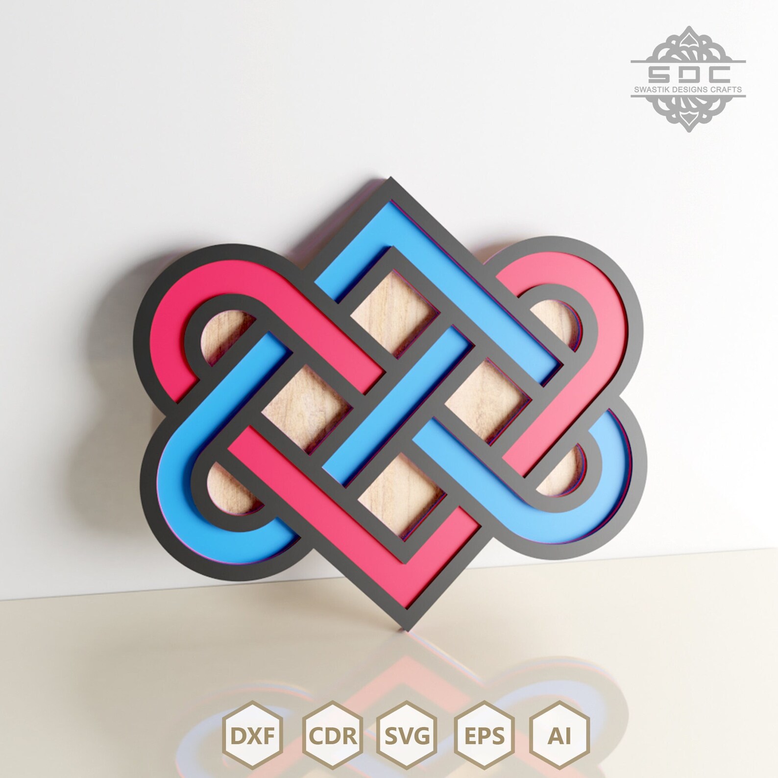 Celtic Love Knot Symbol Dxf File Svg Template for Laser Cutting Cnc ...