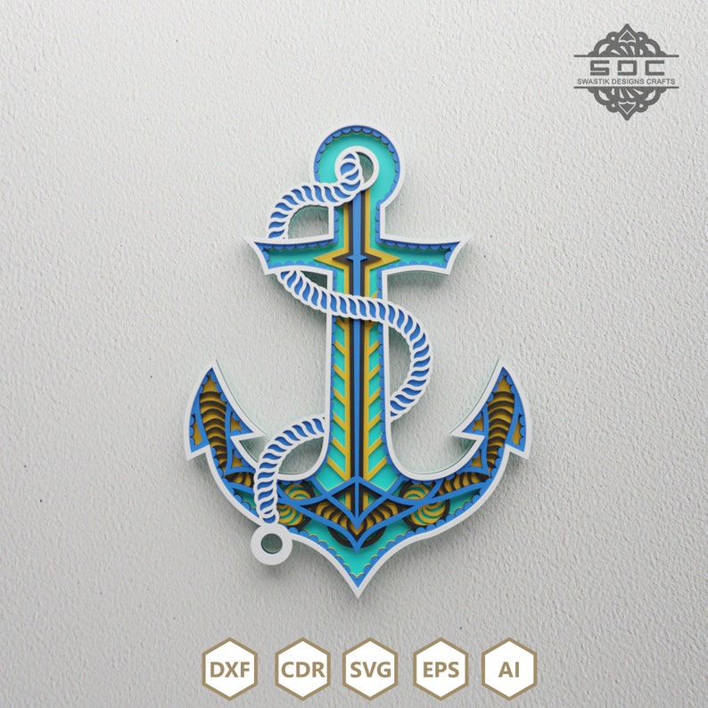 Multilayer File Anchor Mandala DXF Files Svg Template for - Etsy