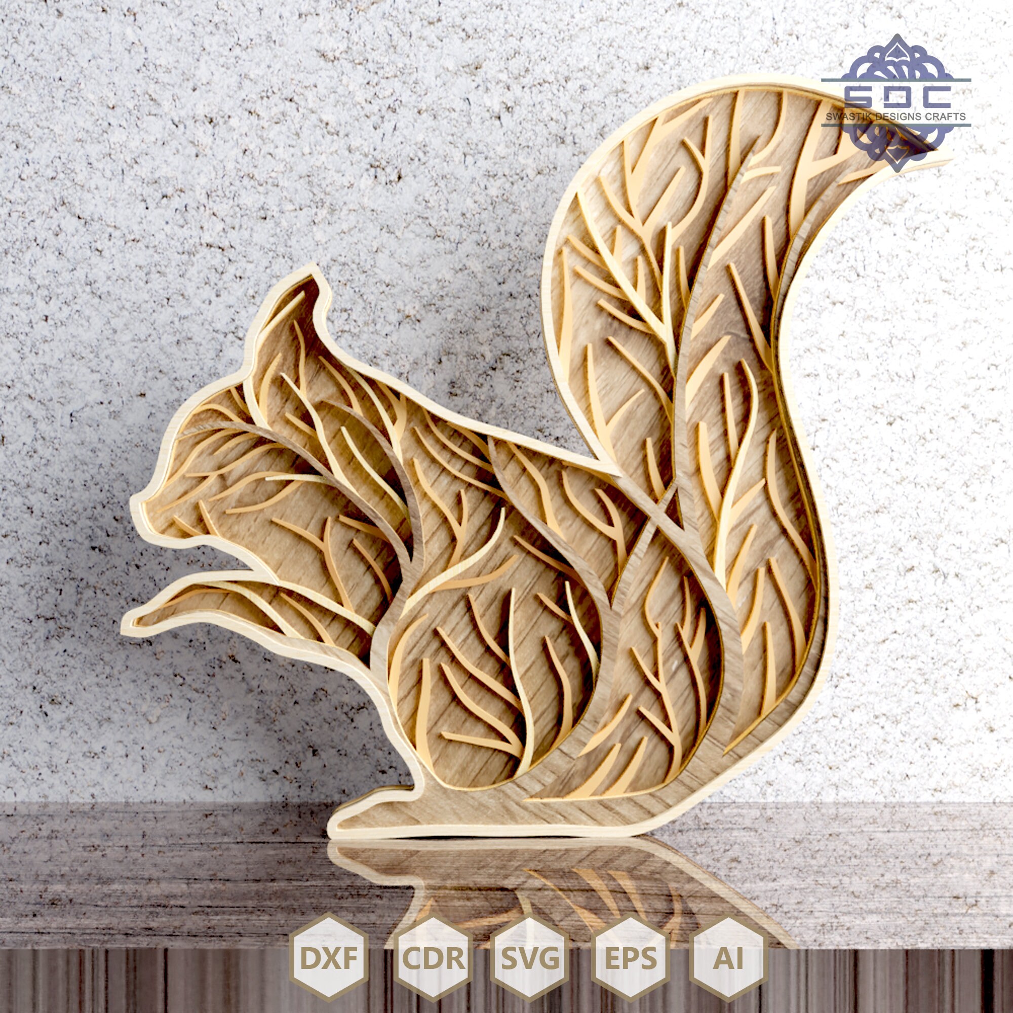 Multilayer Squirrels Multilayer Chipmunk Pattern Dxf Files Svg Template Digital Download for ...