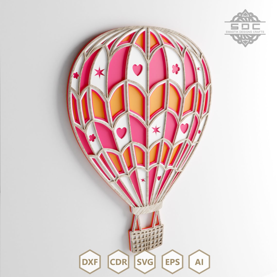 Hot Air Balloon DXF File Airship Dxf File/ Laser Cut File/ Wood Cutting ...