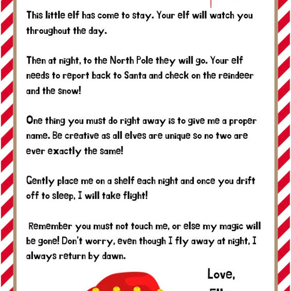 First Time Elf Arrival Letter - Etsy