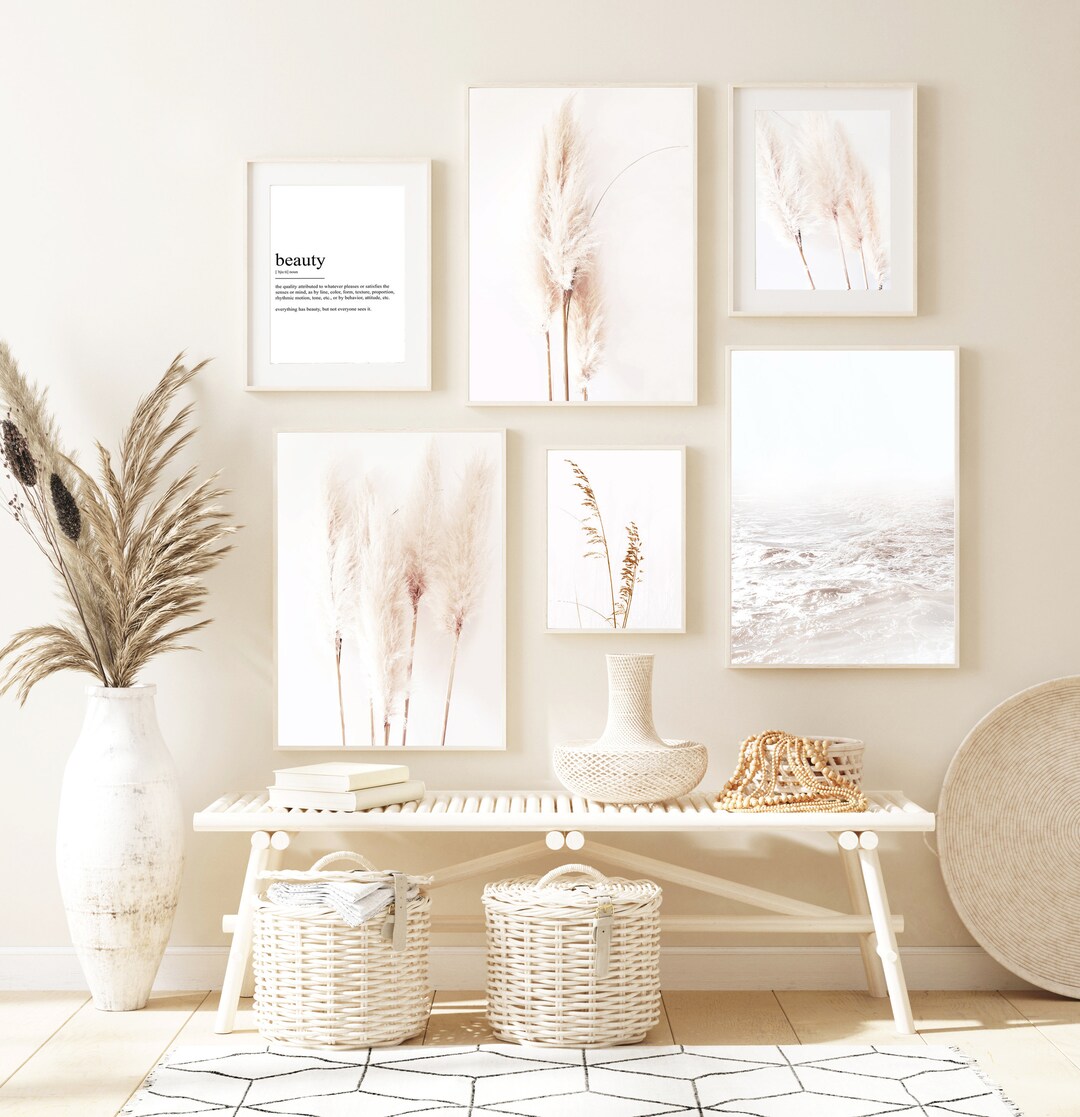 Neutral Pampas Print Set 6,pampas Grass Poster,boho Pampas Grass Print ...