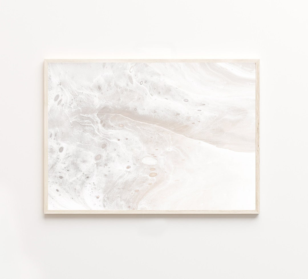 Abstract Print Neutral Tones Wall Art Monochrome White Digital Download ...