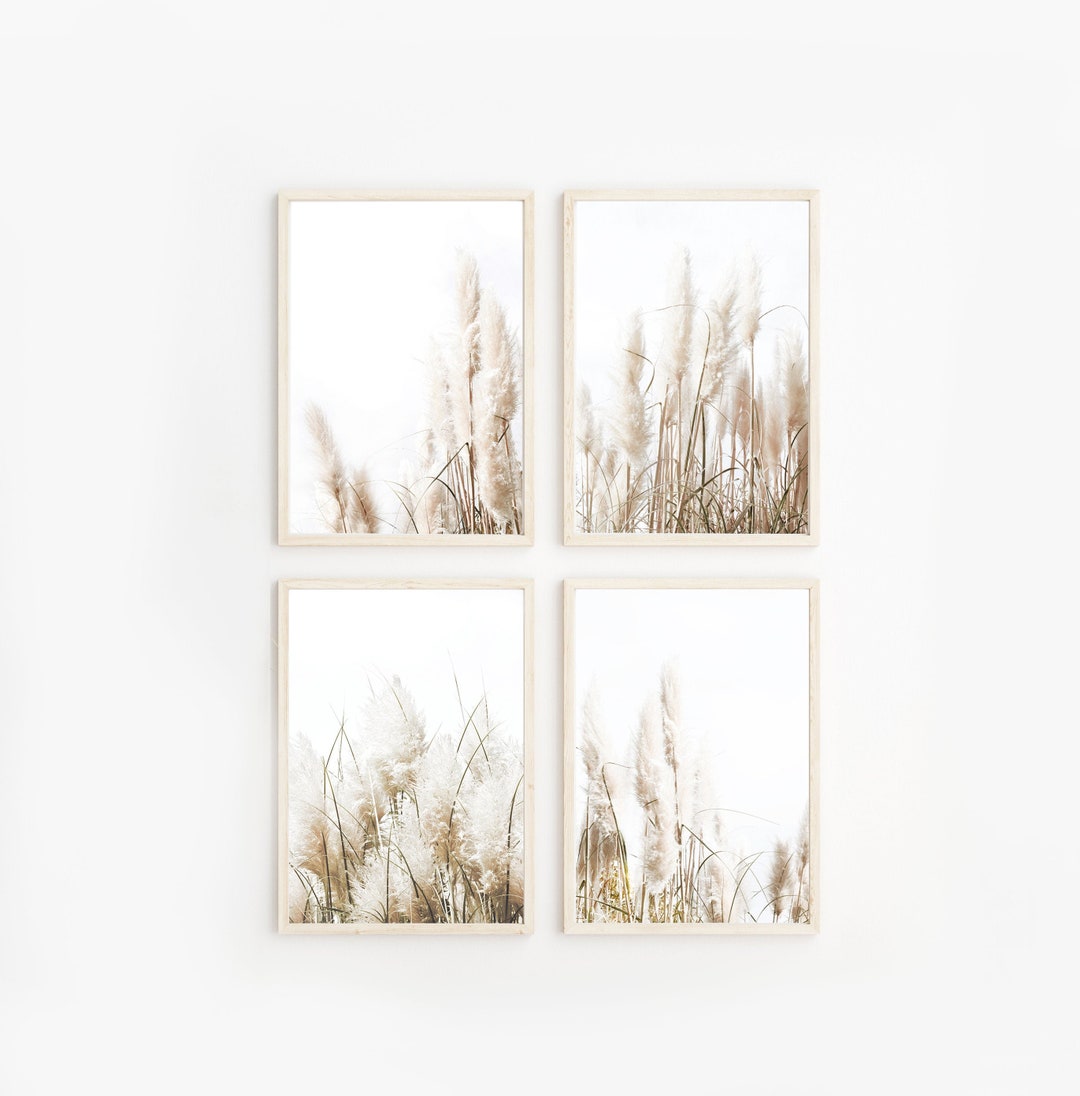 Set of 4 Prints,pampas Grass Decor Print, Printable Wall Art,pampas ...