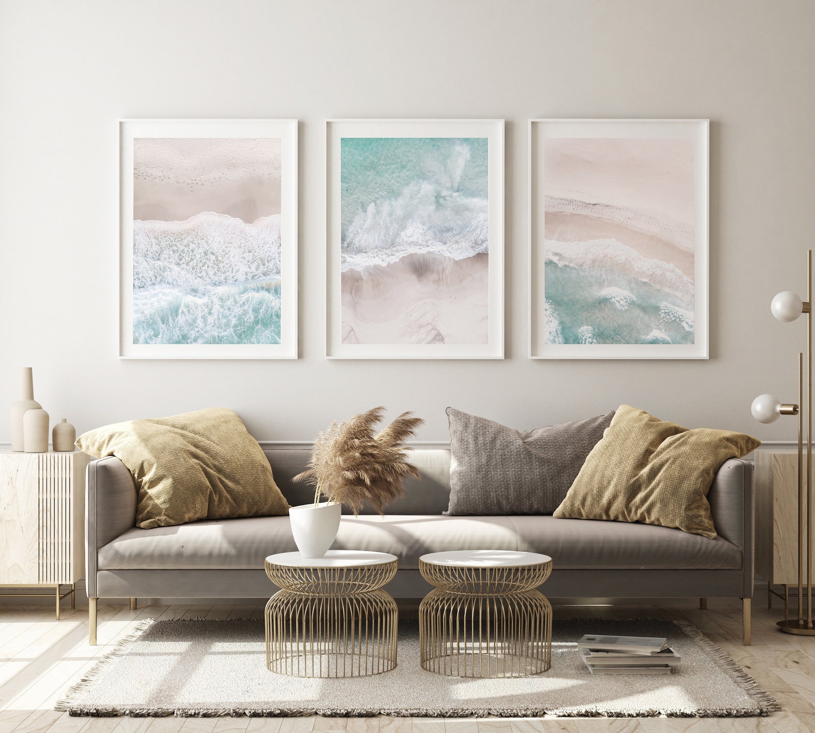 Aerial Beach Print Set of 3,ocean Print Set,beach Wall Art,beach Print ...