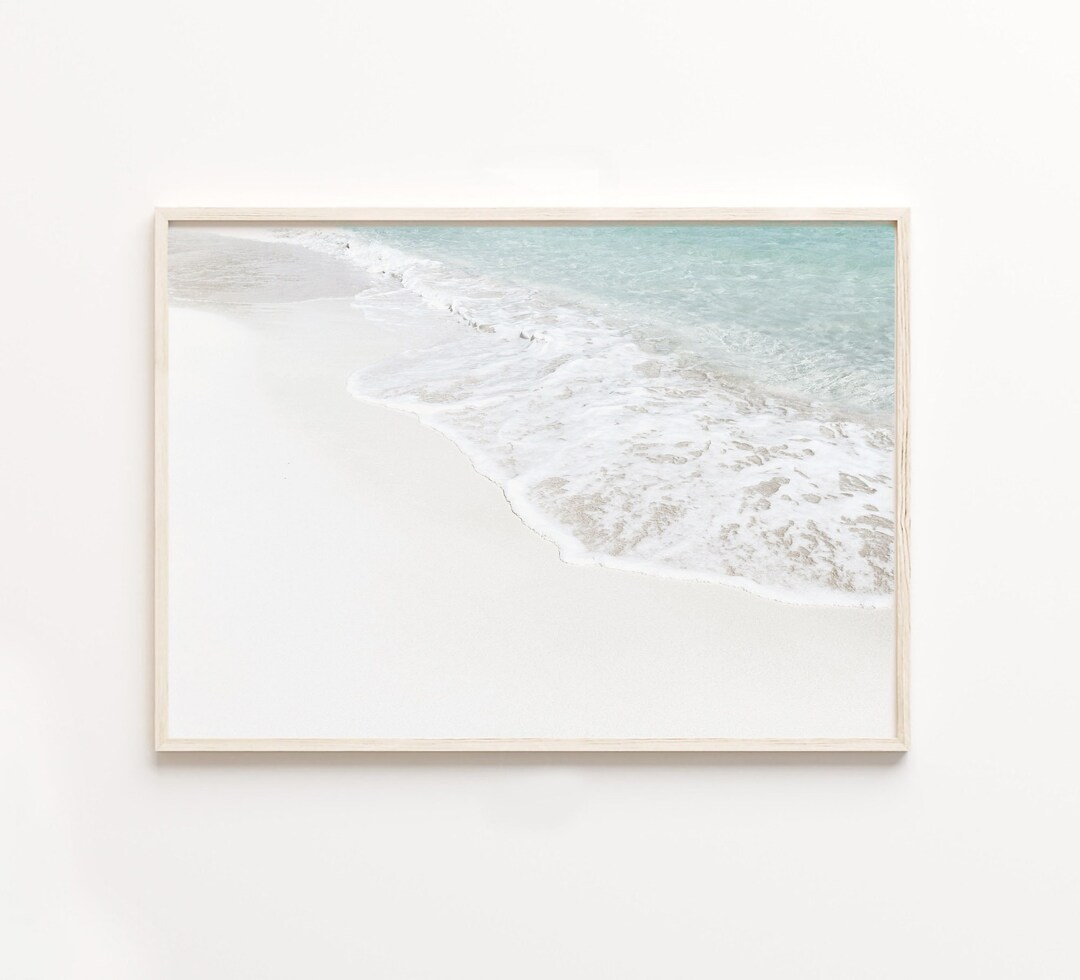 Neutral Beach Print,ocean Waves Print,beach Wall Art,pastel Beach Print ...
