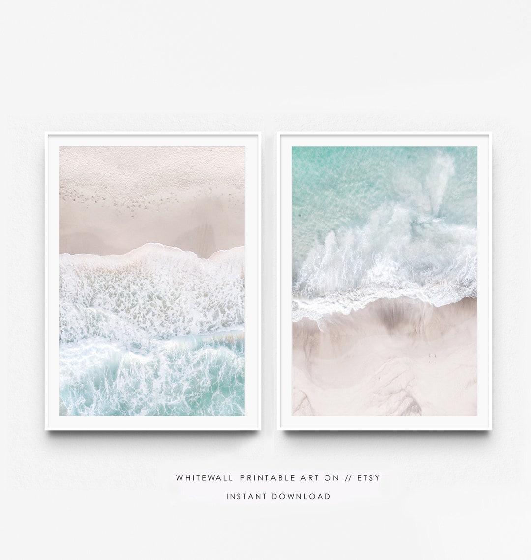 Aerial Beach Print Set of 2,ocean Print Set,beach Wall Art,beach Print ...