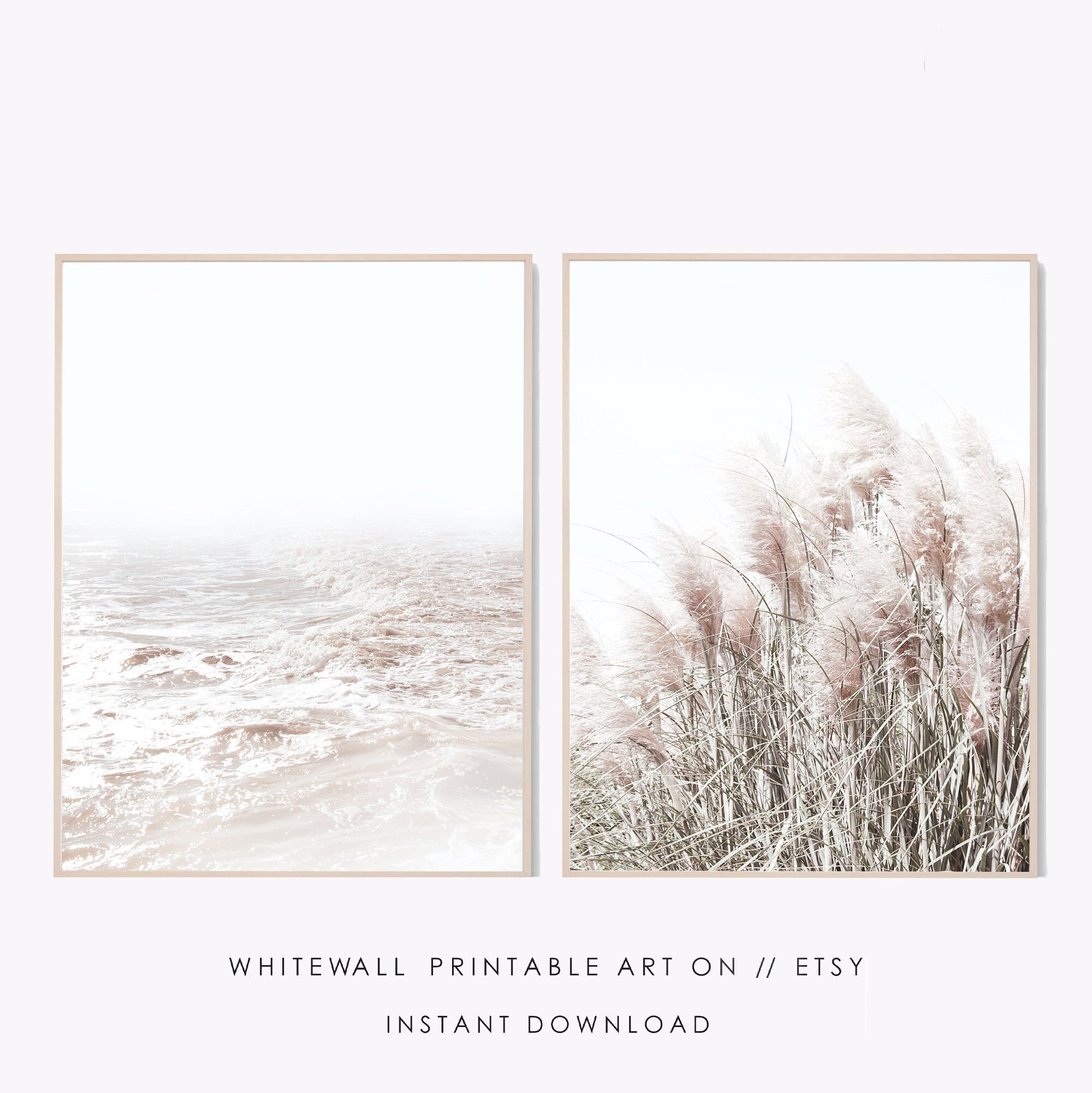 Set of 2 Printspampas Grass Decor Print Printable Wall - Etsy UK