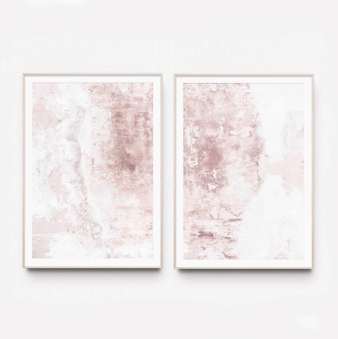 Two Piece Set, Set of 2 Pink Prints ,pink Grey Wall Art,set of Two ...