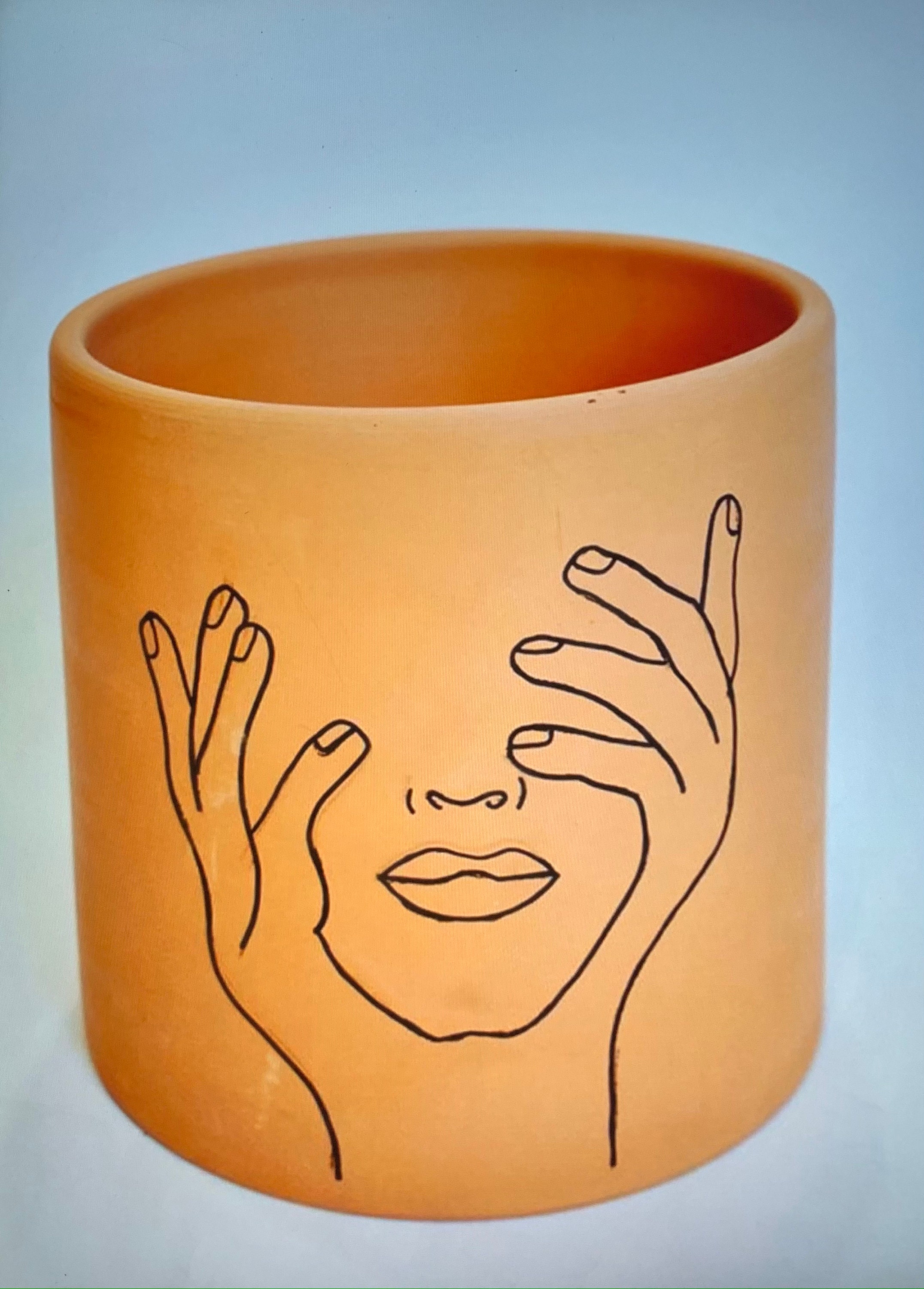 Hand-painted Face Pot - Etsy