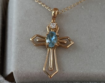 Birthstone Cross - Etsy