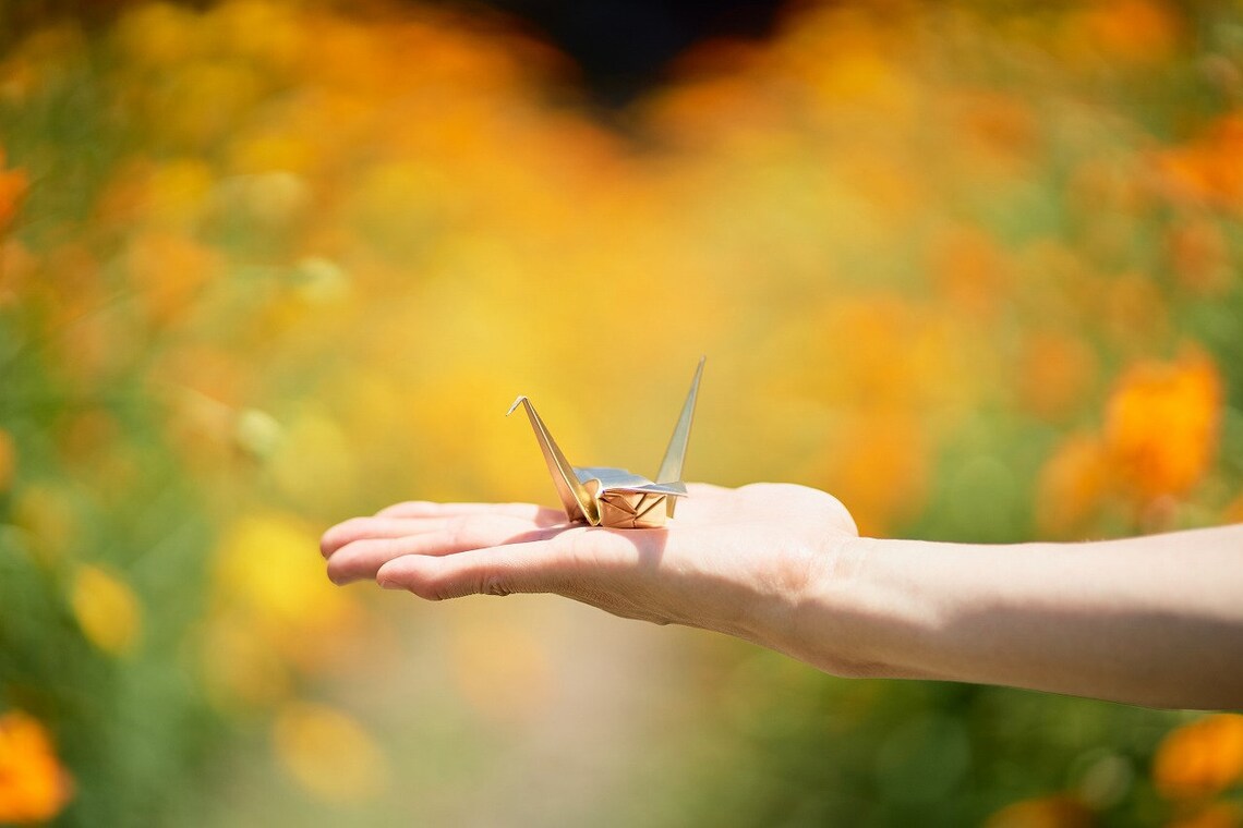 Copper Origami Crane Japan Handmade Metal Craft Christmas - Etsy