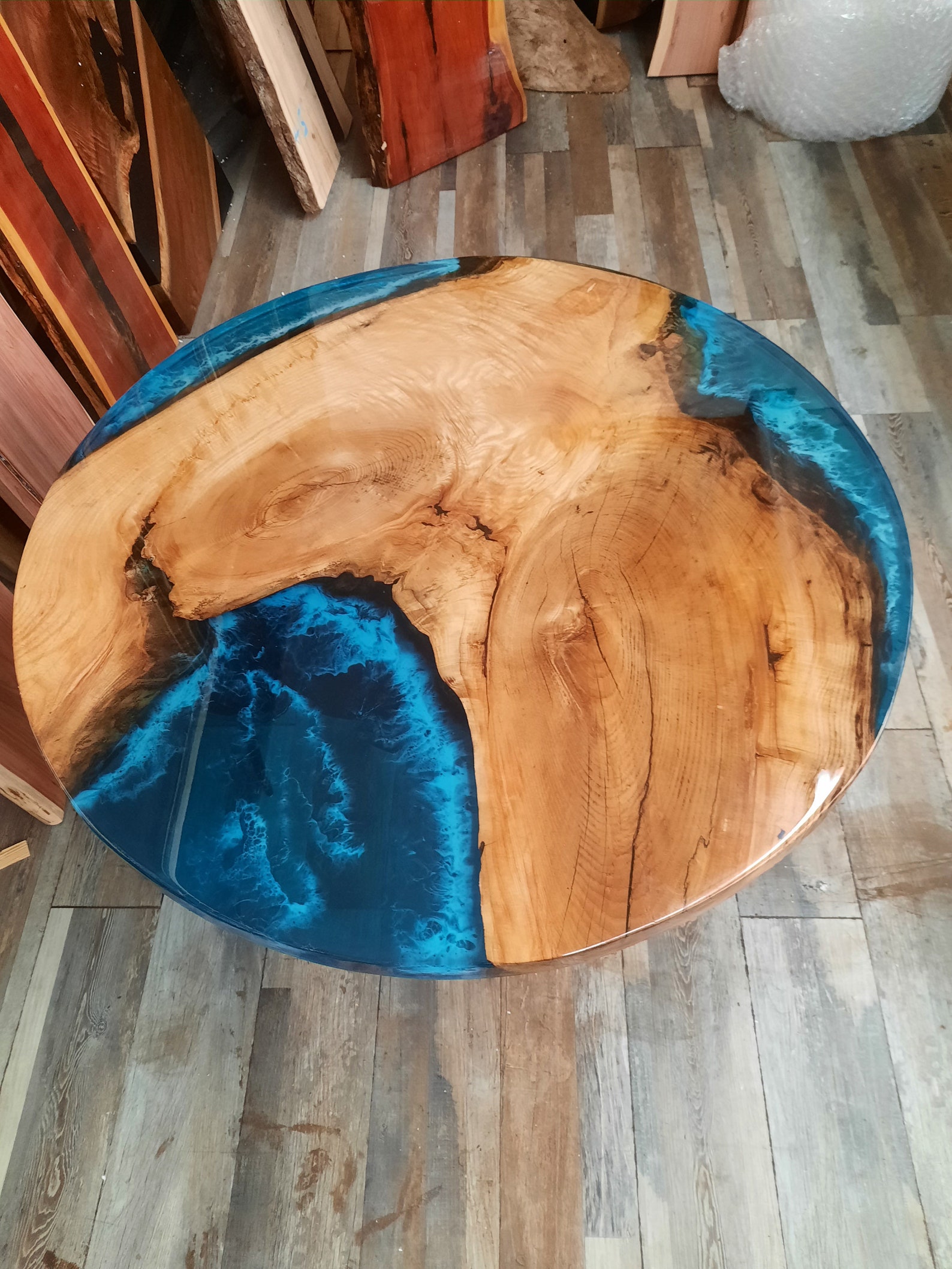 Round Epoxy Ocean Table / 36" Epoxy Table … USA Beautiful !!!! Handmade ...