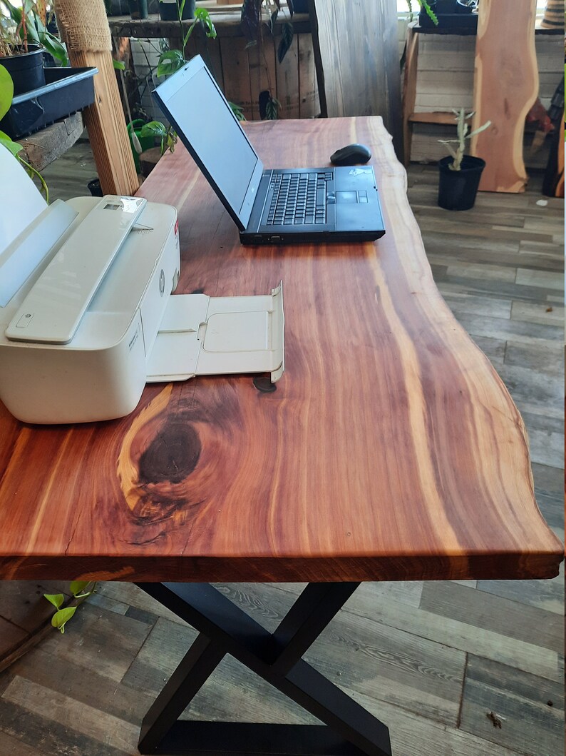 Office Desk / Computer Desk Solid Live Edge Cedar Table - Etsy
