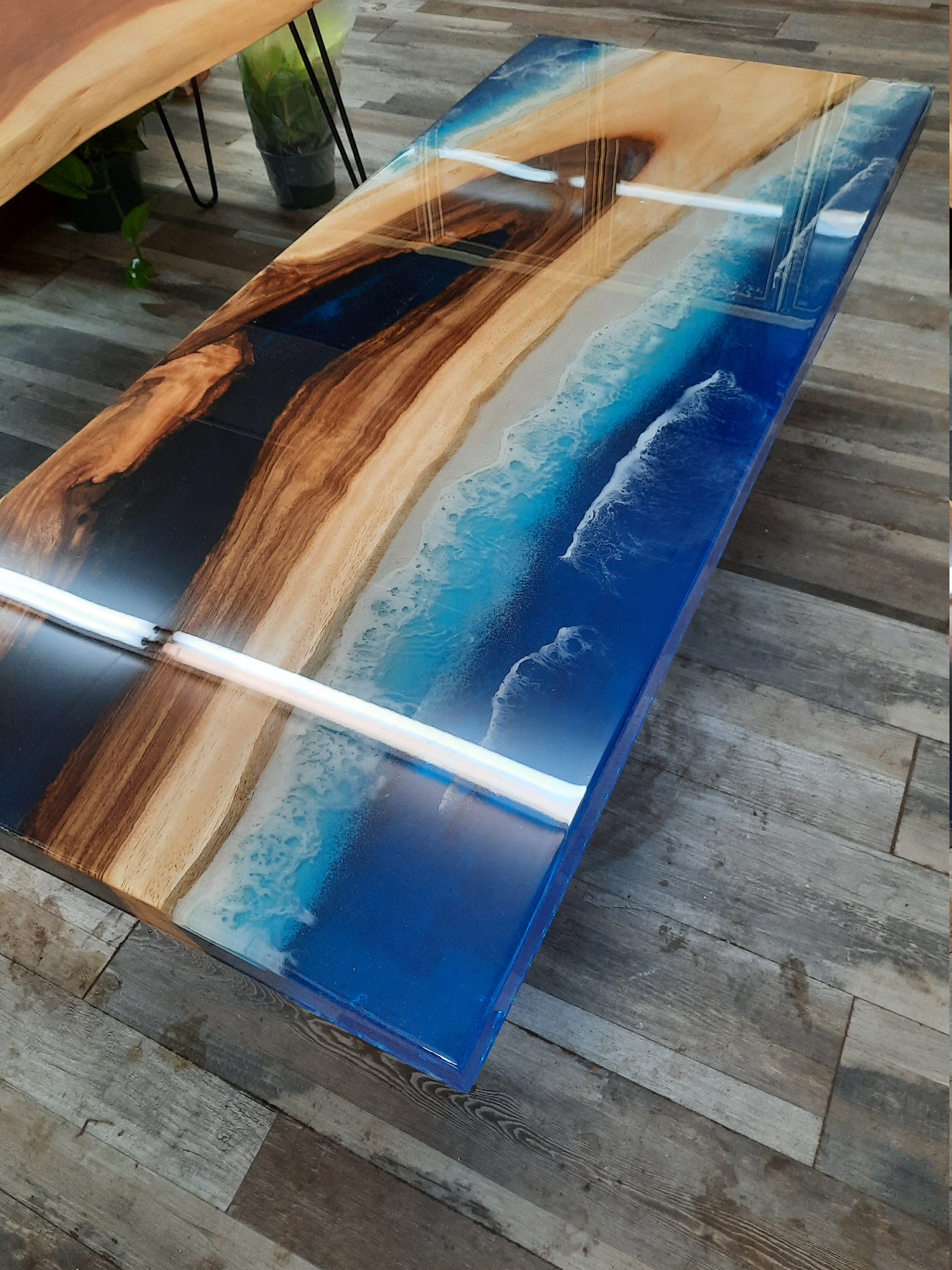 Ocean River Table / Bench Epoxy Coffee Table 47 X - Etsy