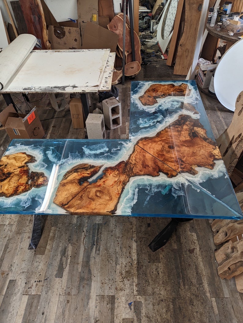 Epoxy Ocean Table / Office Desk / River Table 72" X 30" … " Big Daddy-o ...