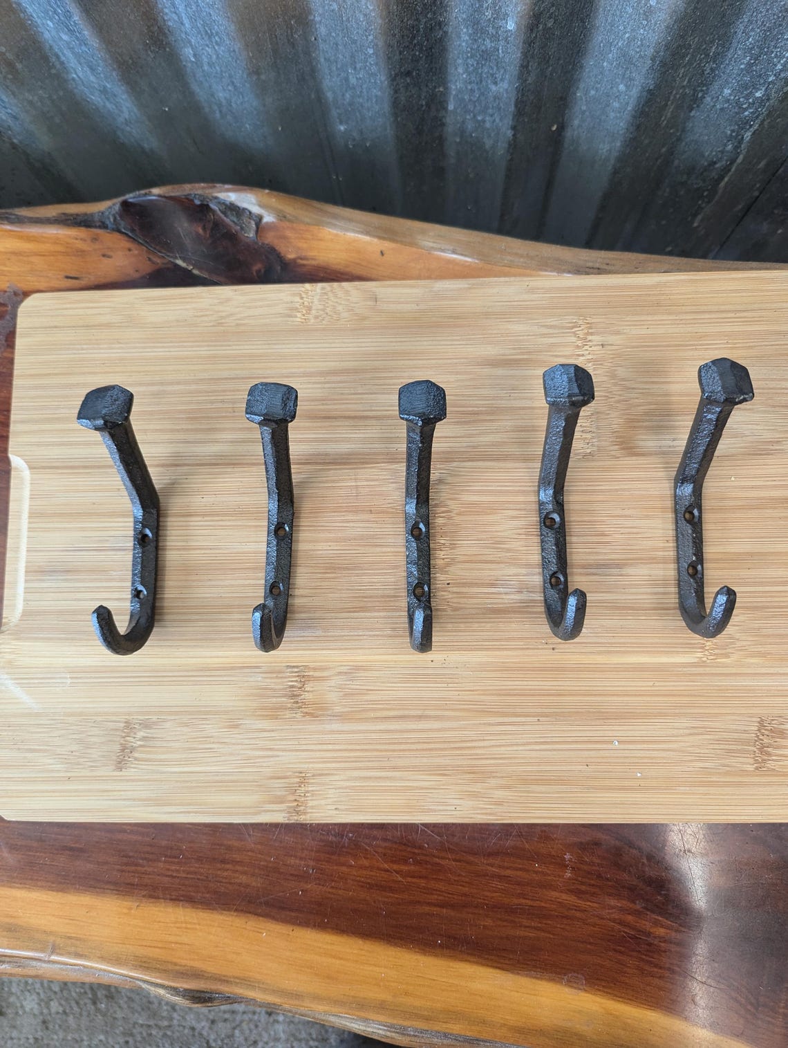 5 Railroad Spike Wall Hooks / Towel Hooks / Railroad Spike , Cast Iron ...