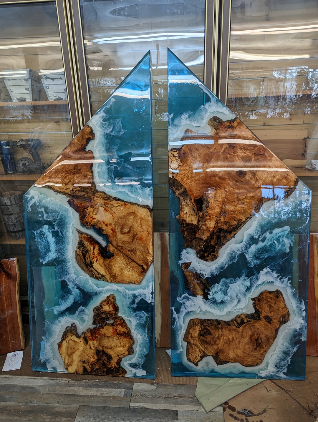 Epoxy Ocean Table / Office Desk / River Table 72" X 30" … " Big Daddy-o ...