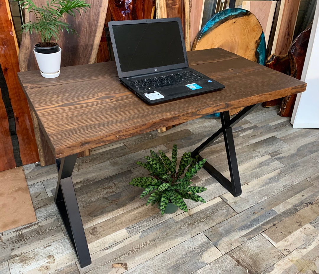 Live Edge Office Desk / Computer Desk, Solid Wood , Custom Wood Slab ...