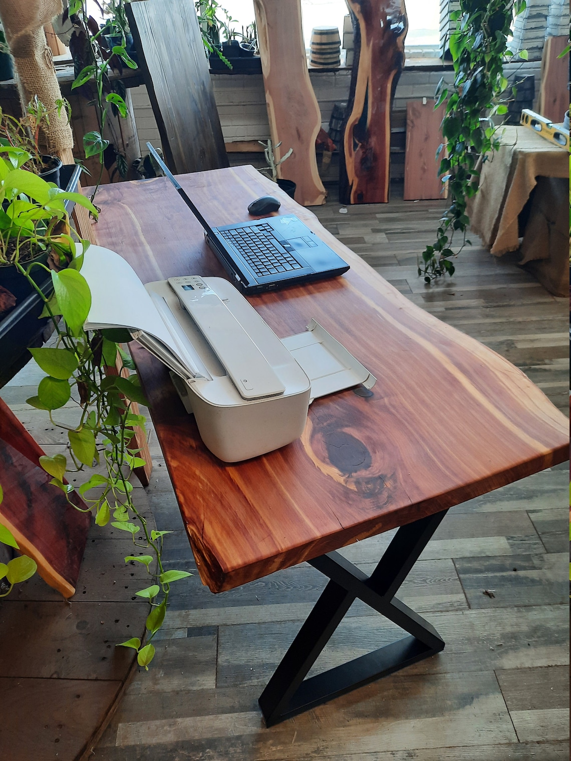 Office Desk / Computer Desk Solid Live Edge Cedar Table - Etsy