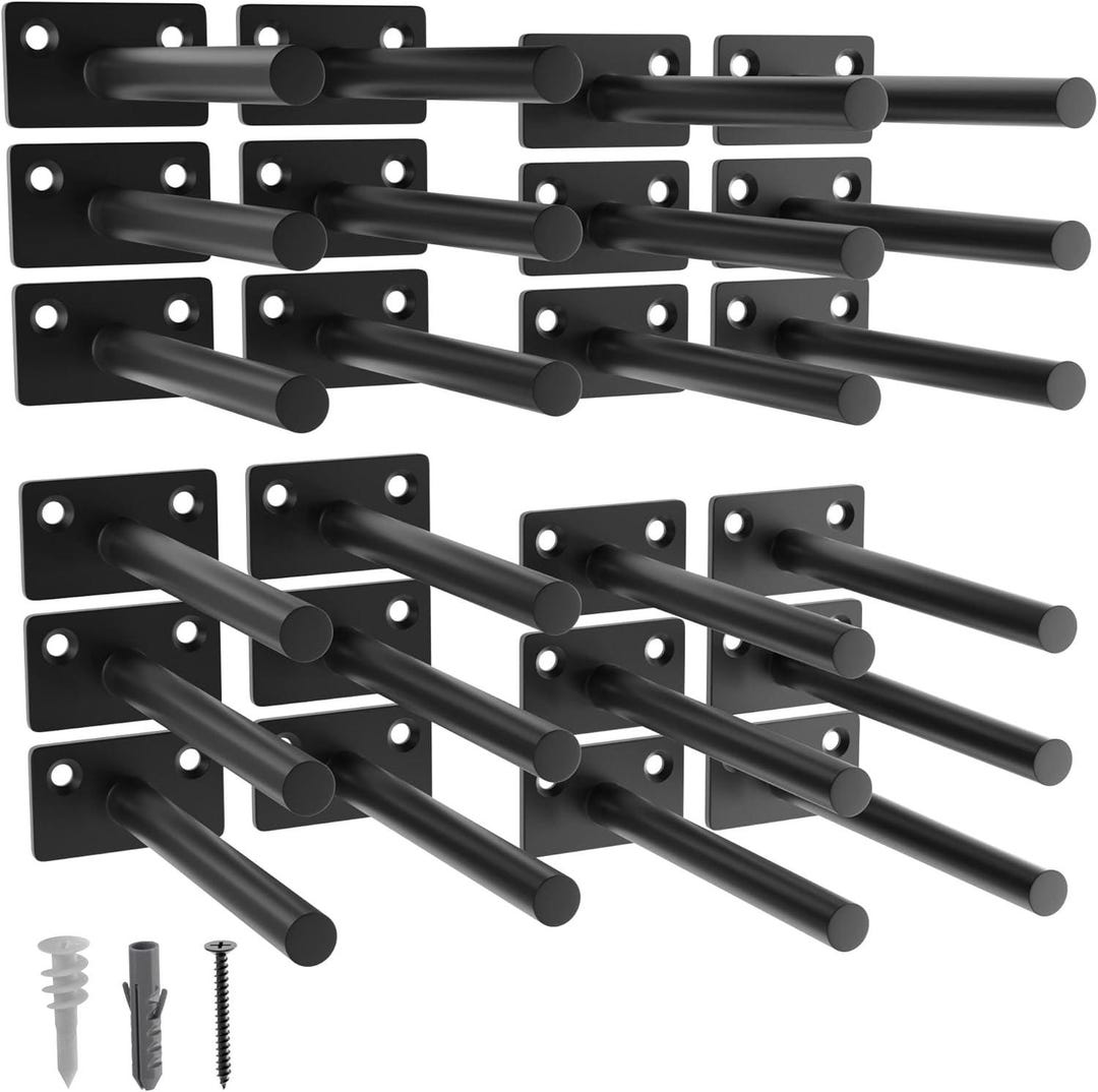5" Floating Shelf Brackets Black Solid Steel - Hidden Brackets for ...
