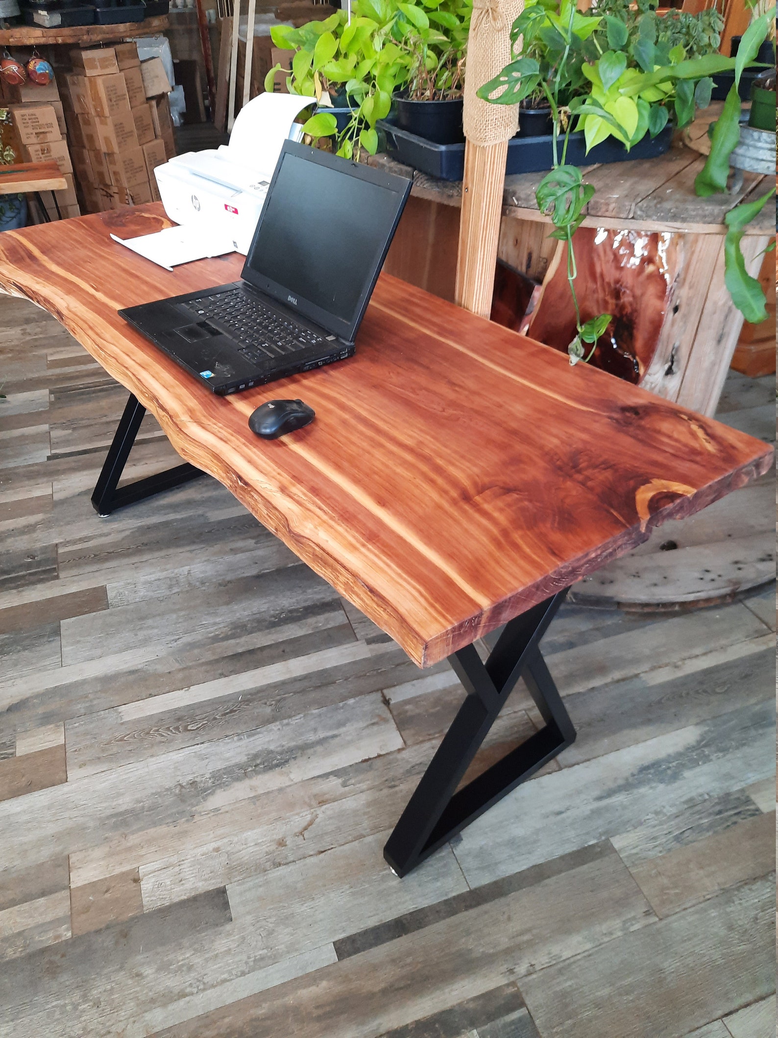 Office Desk / Computer Desk, Solid Live Edge Cedar Table, Custom Wood ...