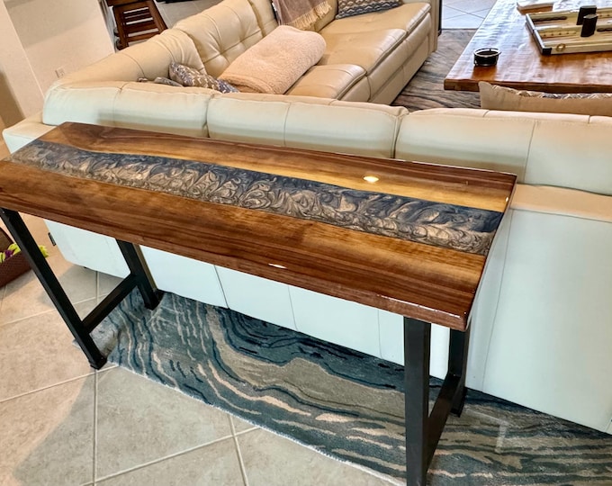 Custom Live Edge Resin Entry Table Custom Multiple Wood and Resin Color ...